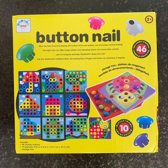 Other | New Button Art Toy Matching Mosaic Pegboard Games | Poshmark